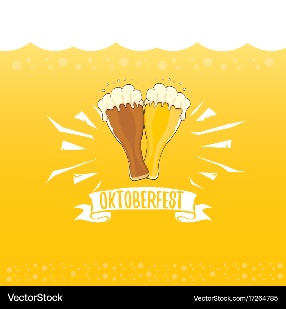 Oktoberfest label on orange beer Royalty Free Vector Image