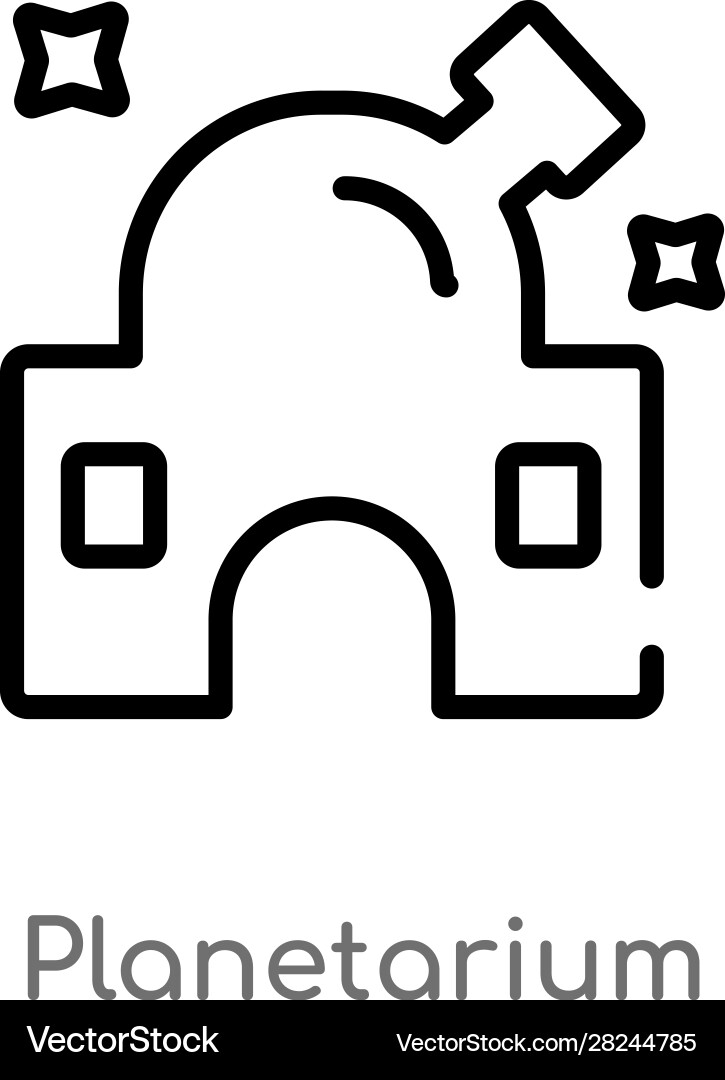 Outline planetarium icon isolated black simple Vector Image