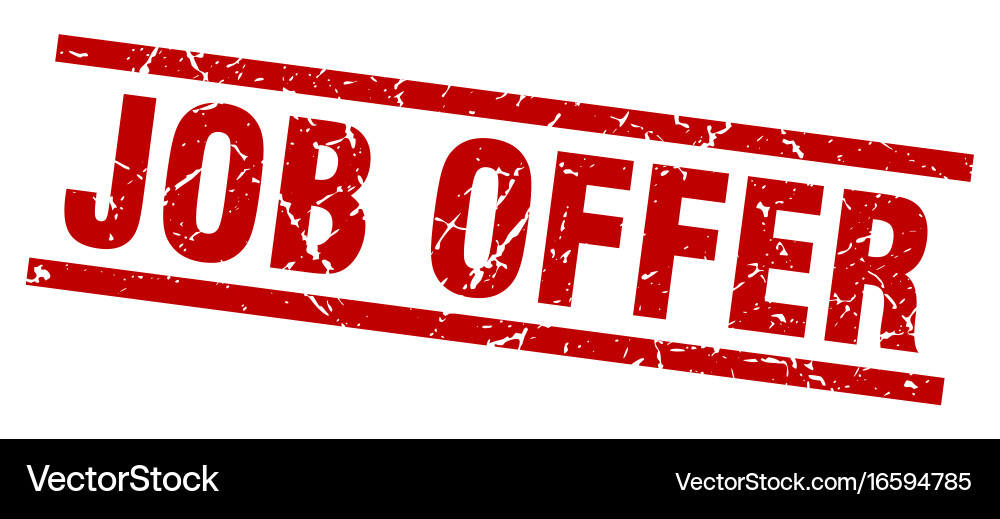 Square grunge red job offer stamp Royalty Free Vector Image