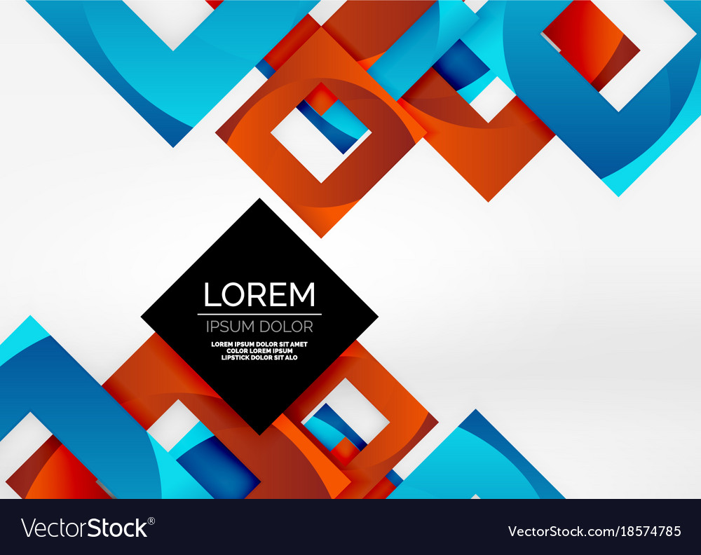 Squares geometric shapes in light grey 3d space Vector Image