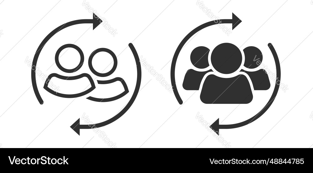 Staff user visitors rotation icon return loyalty Vector Image