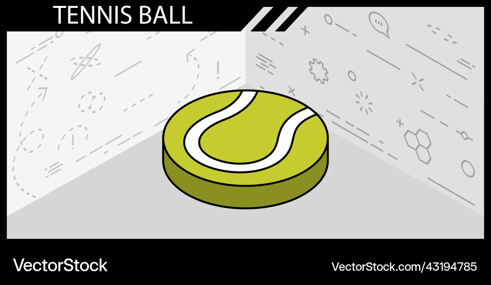 Tennis ball isometric design icon web 3d Vector Image