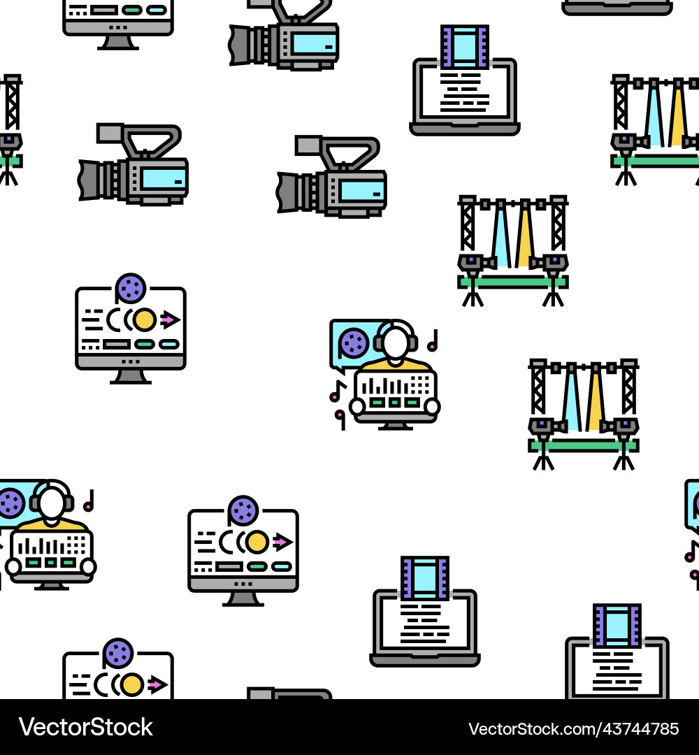 Video production film studio seamless Royalty Free Vector