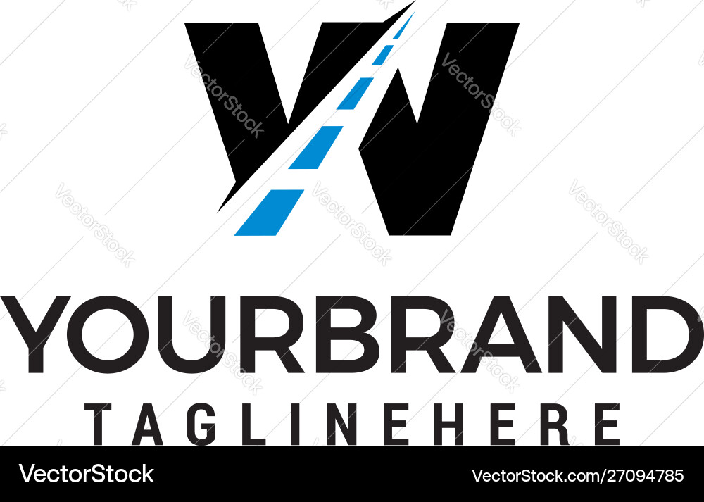 W letter road way logo creative design template Vector Image