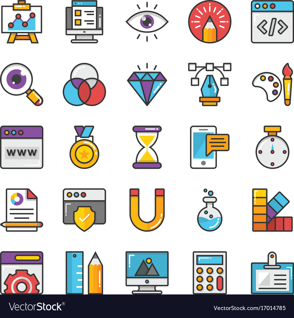Web design and development icons 2 Royalty Free Vector Image