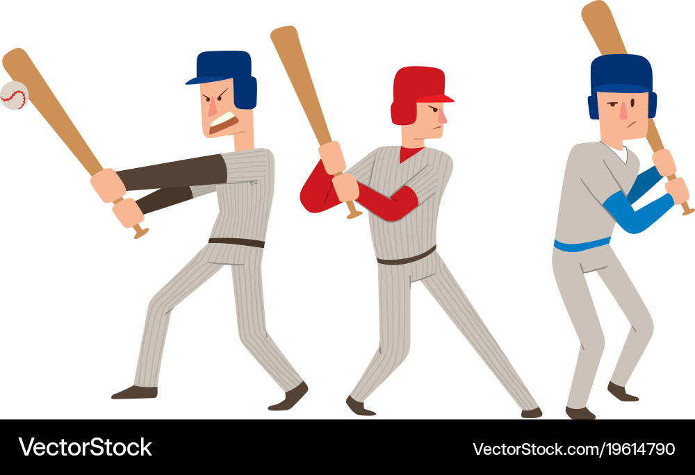 Baseball team player sport man in uniform Vector Image
