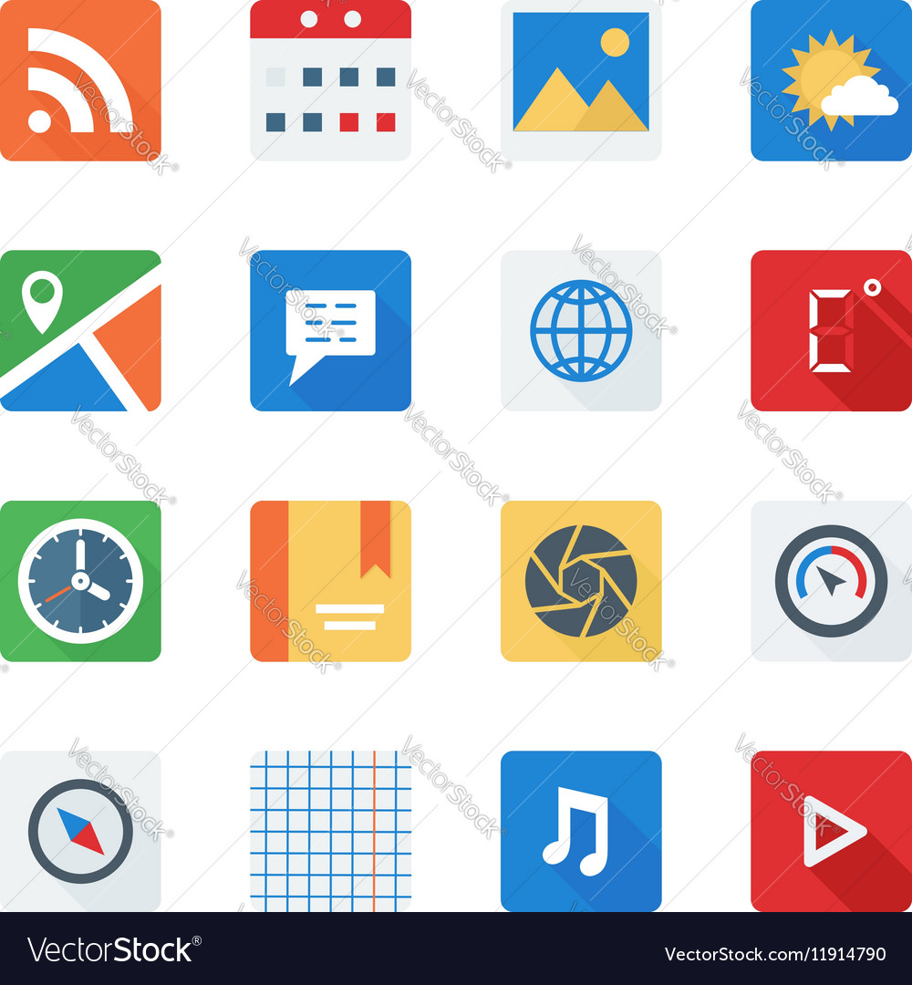 Basic flat icon set for web and mobile application Basic flat icon set for web and mobile application