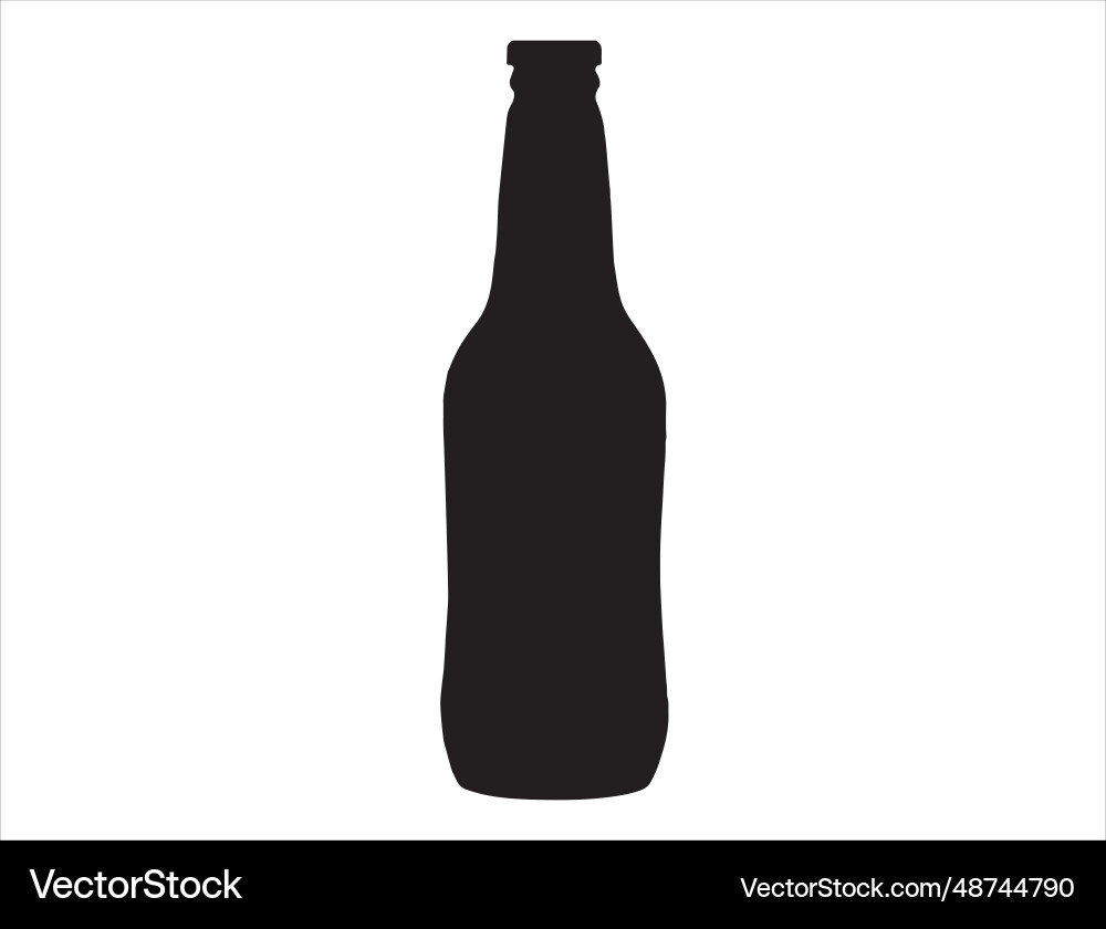 Beer bottle silhouette art Royalty Free Vector Image