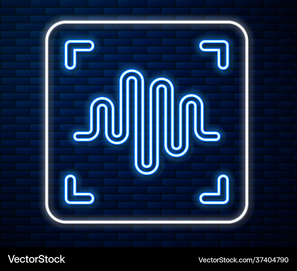 Glowing neon line voice recognition icon isolated Vector Image