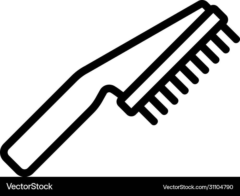 Hand grooming brush icon outline Royalty Free Vector Image