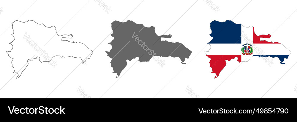 Highly detailed dominican republic map Royalty Free Vector