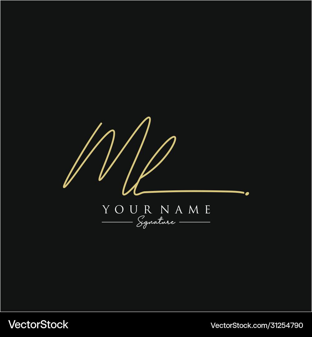 Letter ml signature logo template Royalty Free Vector Image