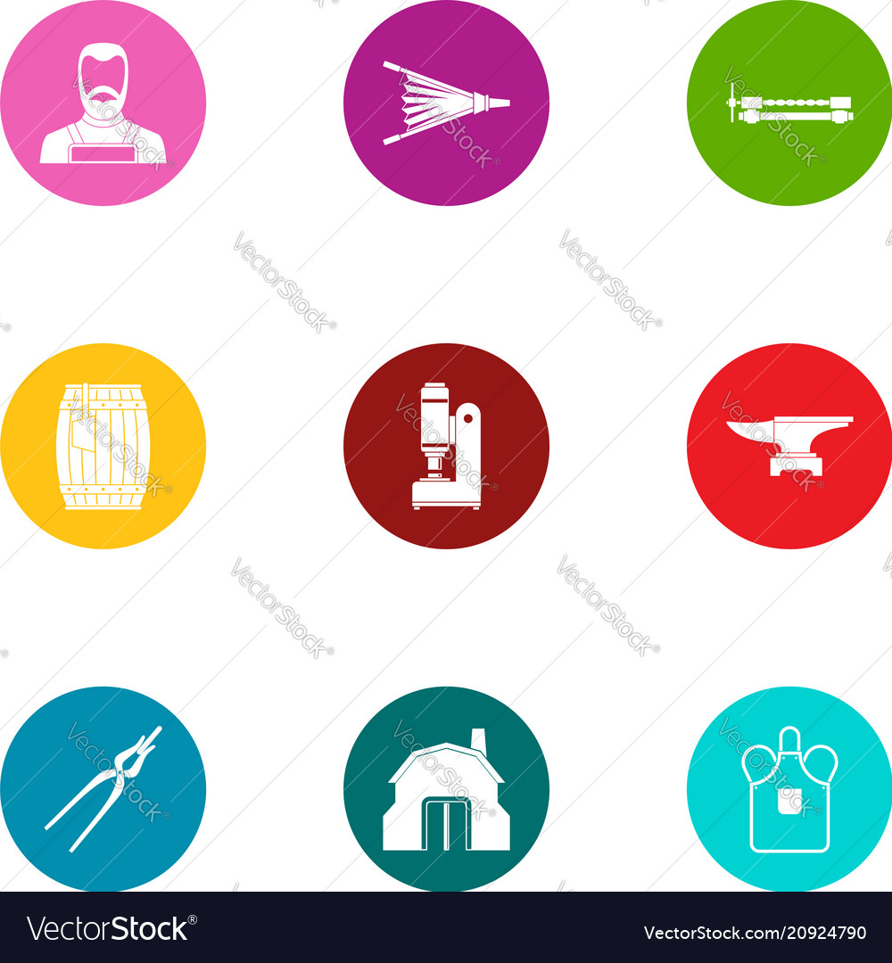 Plot icons set flat style Royalty Free Vector Image