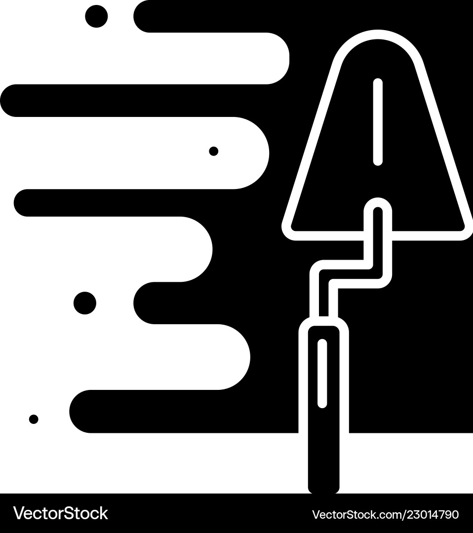 Wall plaster black icon sign on isolated Vector Image