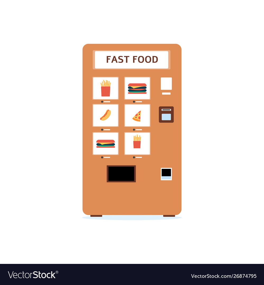 Automatic vending machine with assortment flat Vector Image