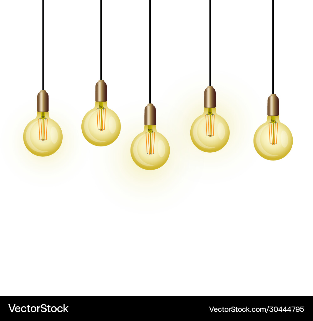 Background with retro bulbs edison Royalty Free Vector Image