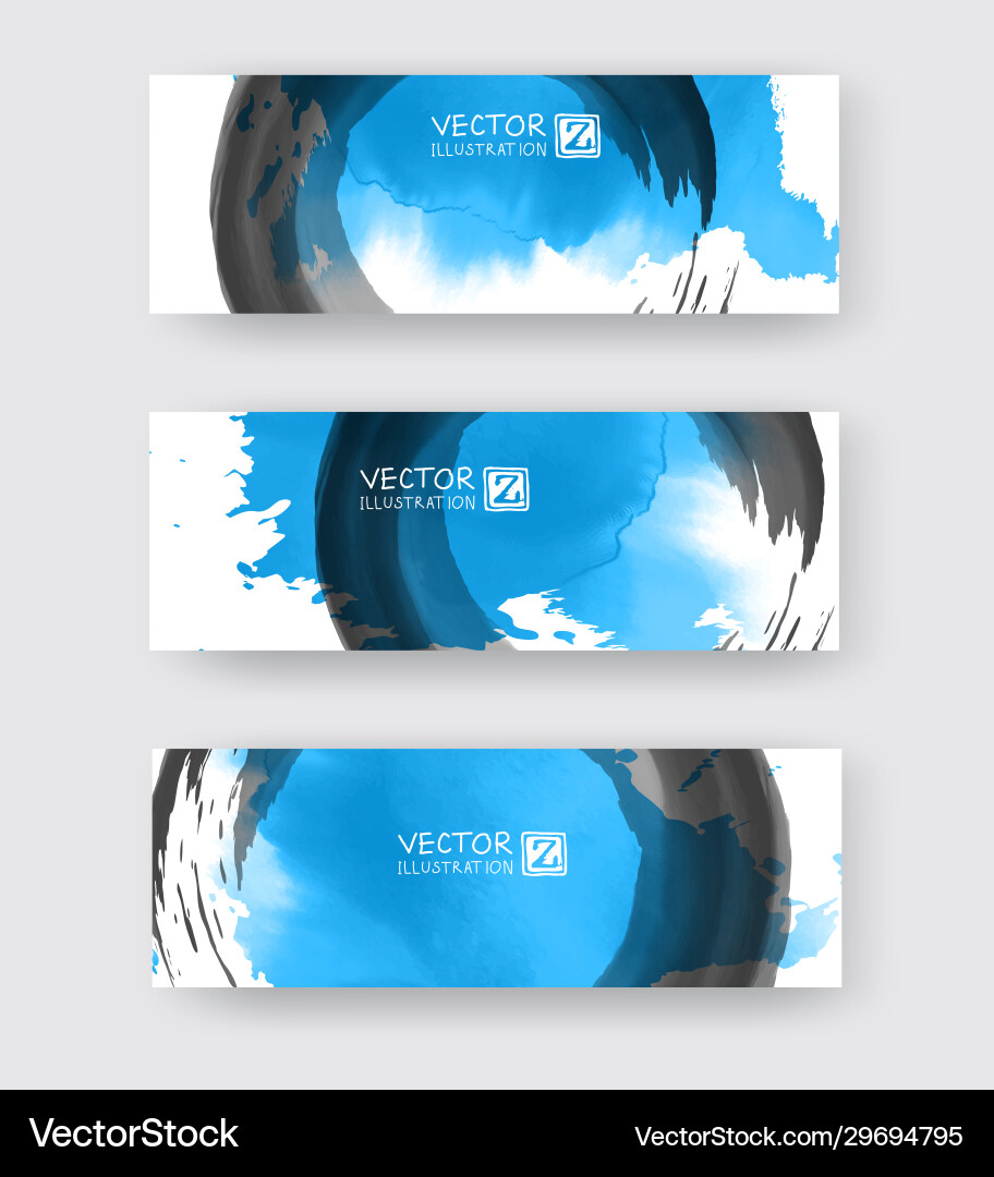 Banners with abstract ink wash painting element Vector Image