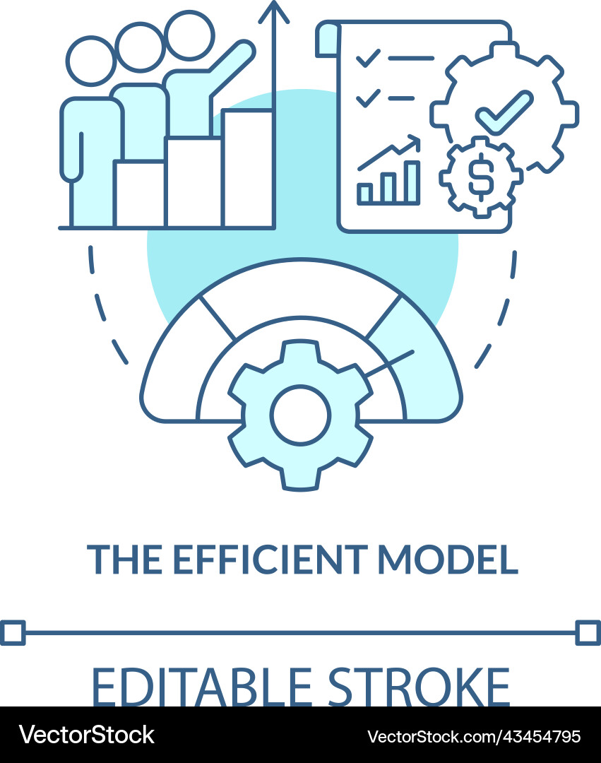 Efficient model turquoise concept icon Royalty Free Vector
