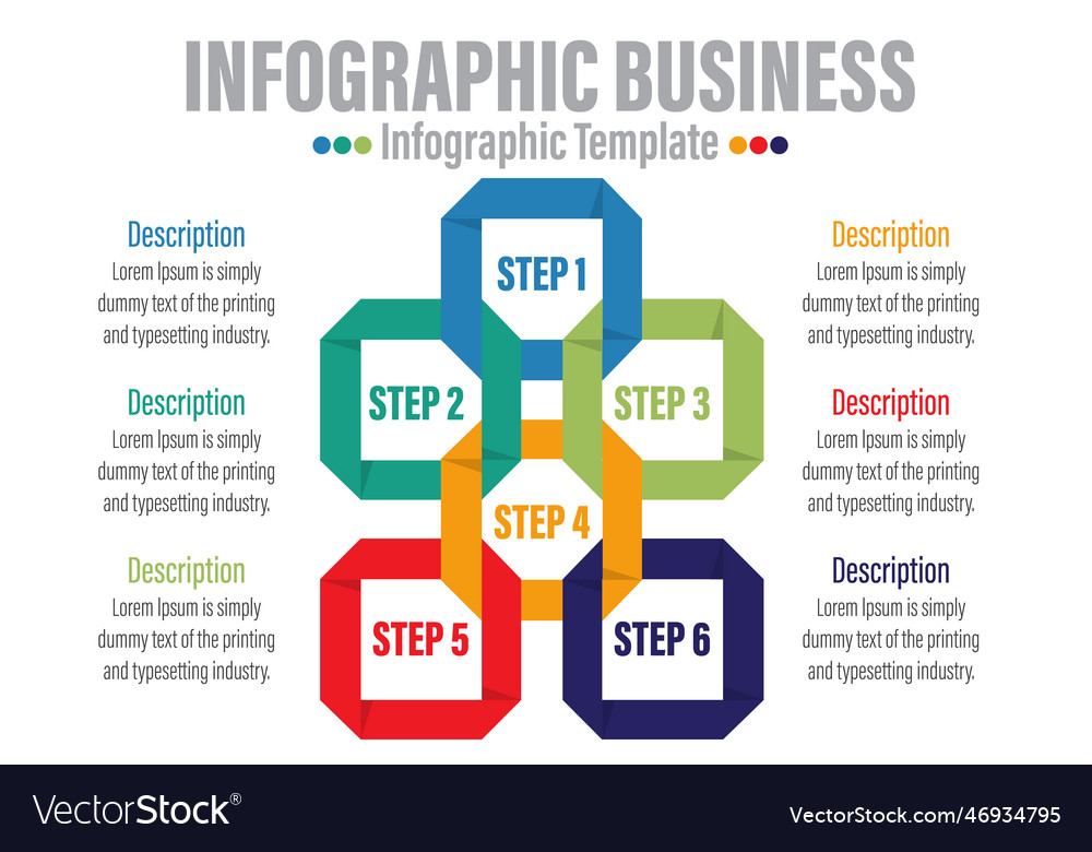 Infographic design template with numbers six 6 Vector Image