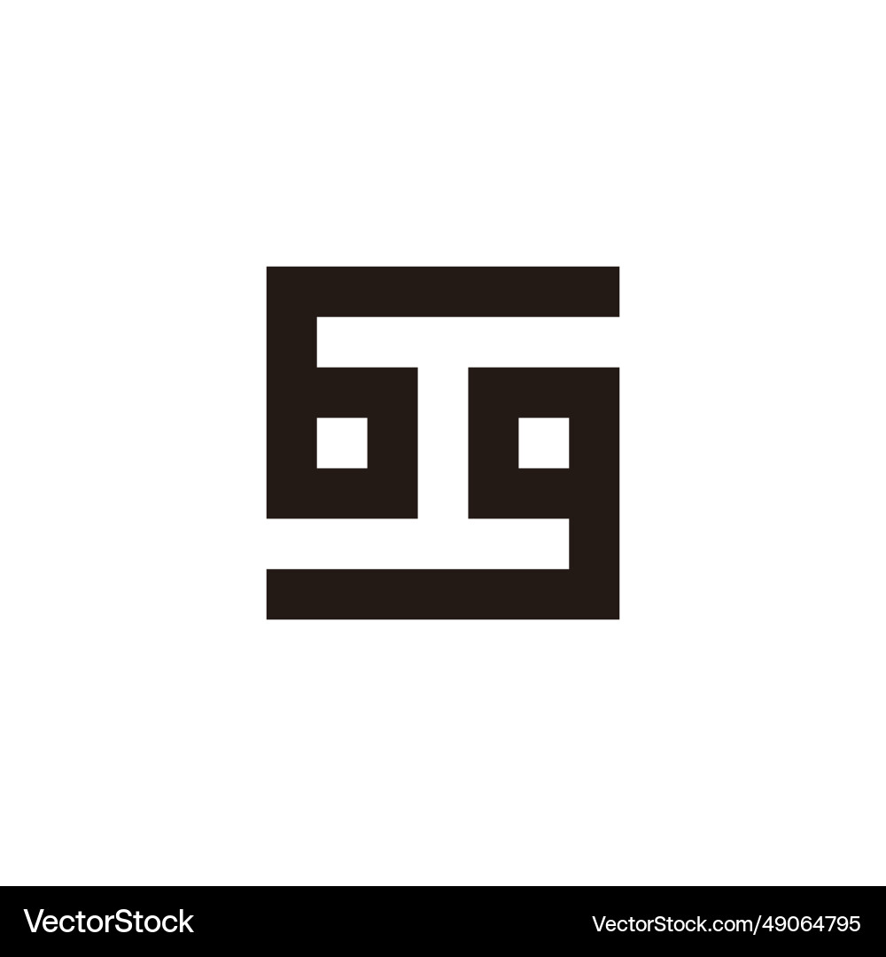 Number 69 square unique geometric symbol simple Vector Image