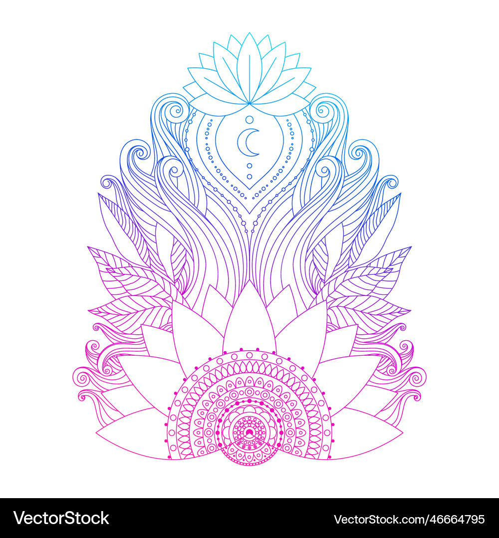 Pink lotus flower isolated Royalty Free Vector Image