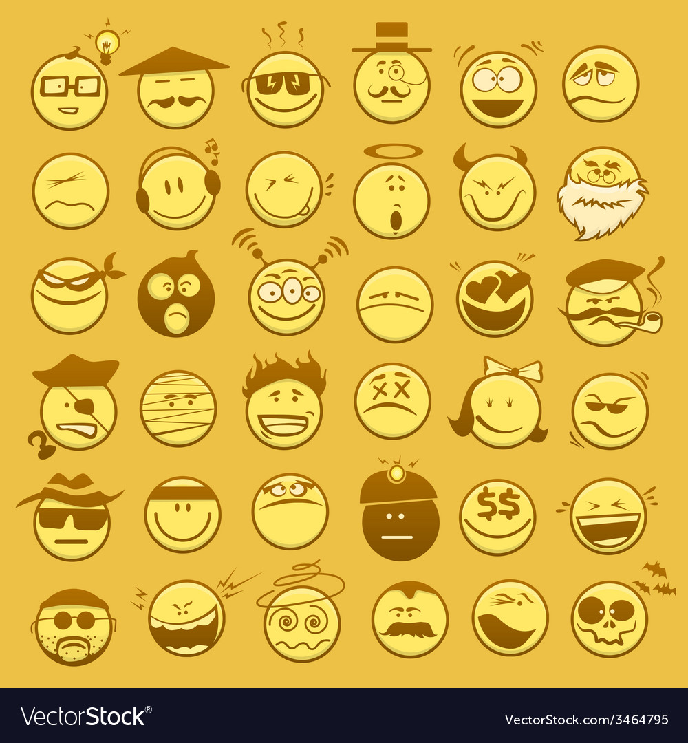 Set of emoticons Royalty Free Vector Image - VectorStock