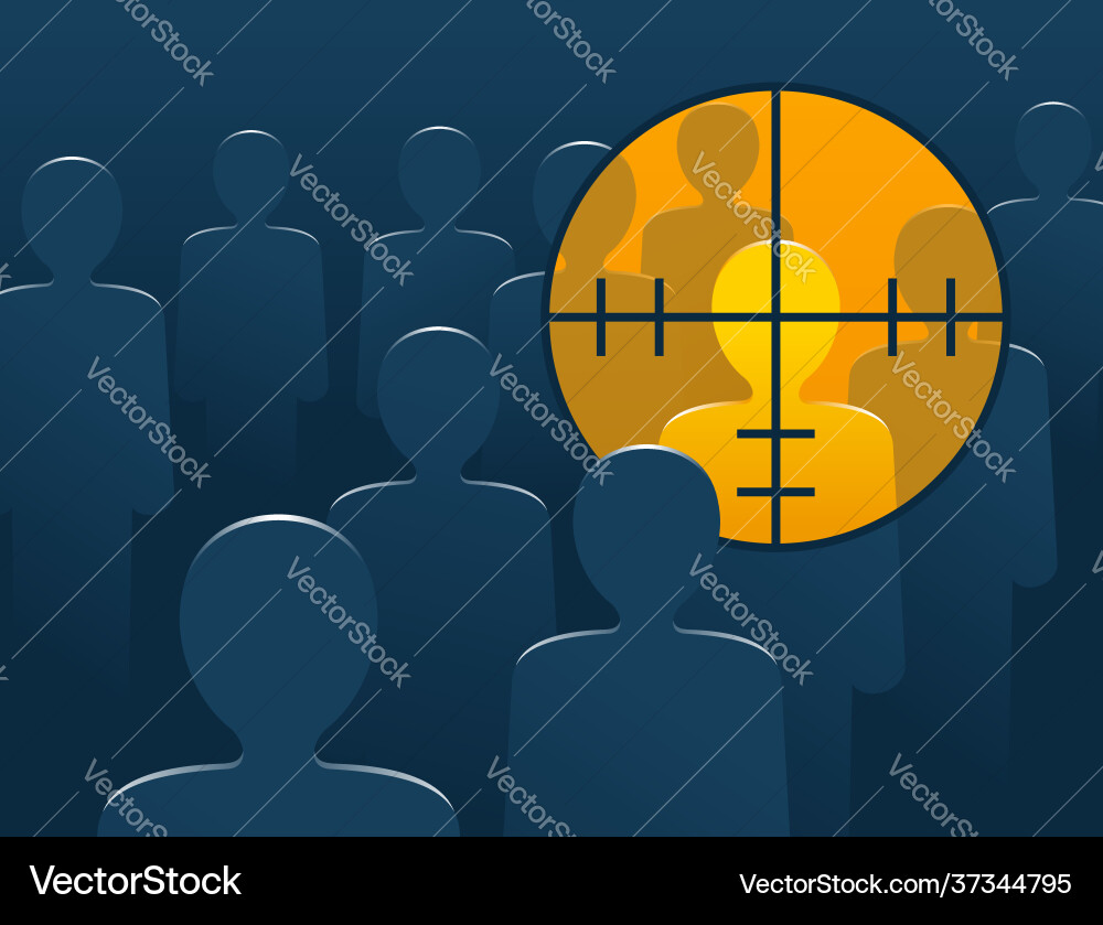 Terrorism danger - aiming to higlighted people Vector Image