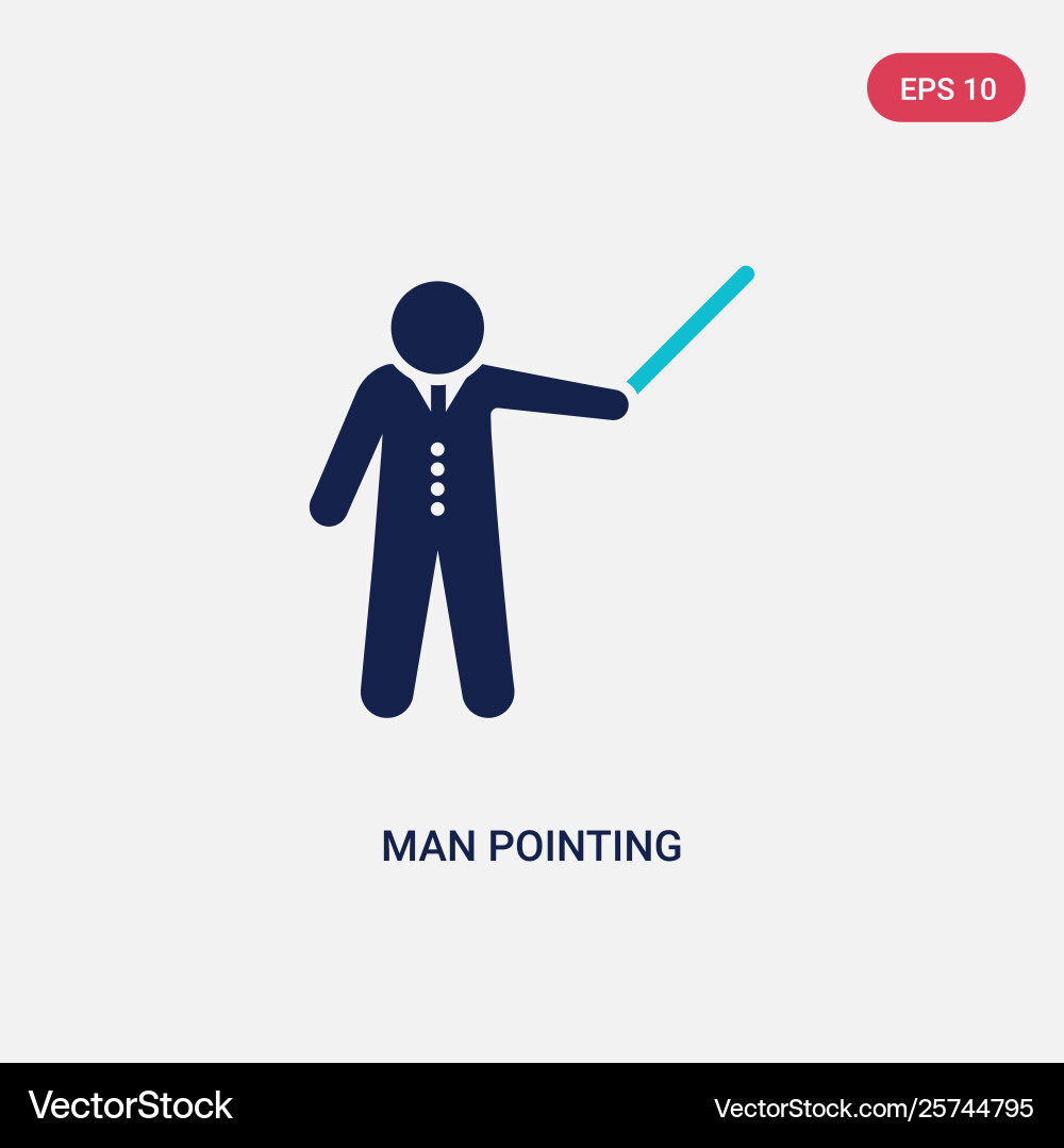 Two color man pointing icon from humans concept Vector Image
