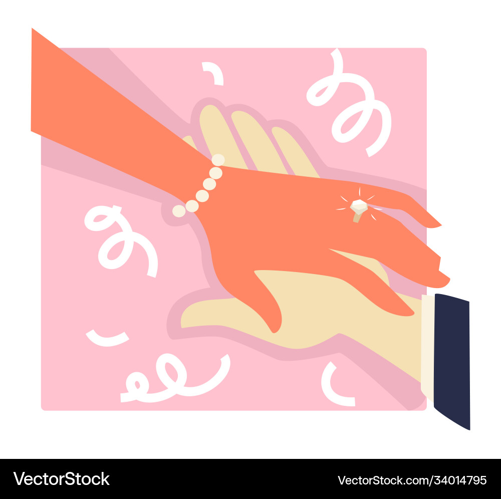 Wedding ceremony or engagement womans hand Vector Image
