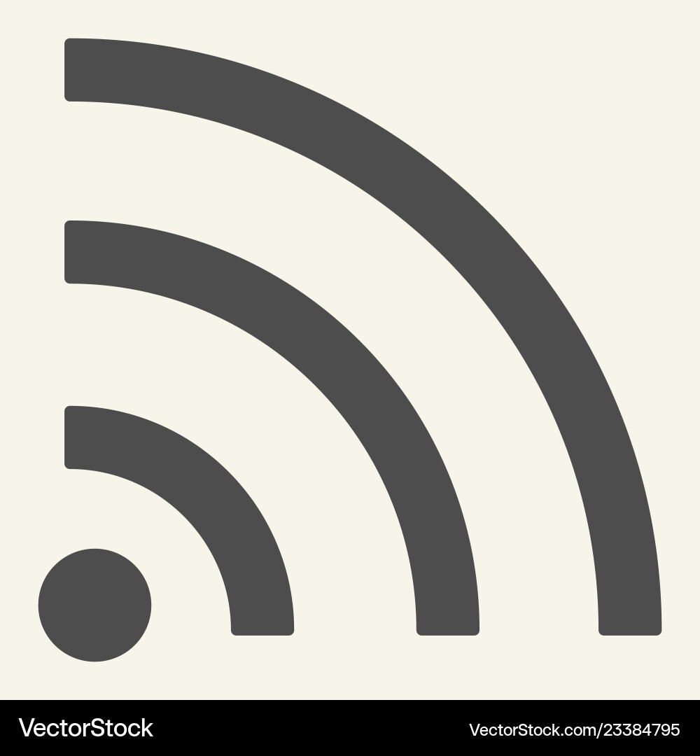 Wi-fi signal solid icon internet Royalty Free Vector Image