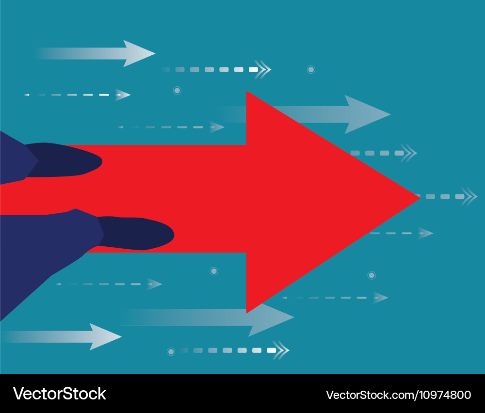 Businessman walking by the arrow forward Vector Image