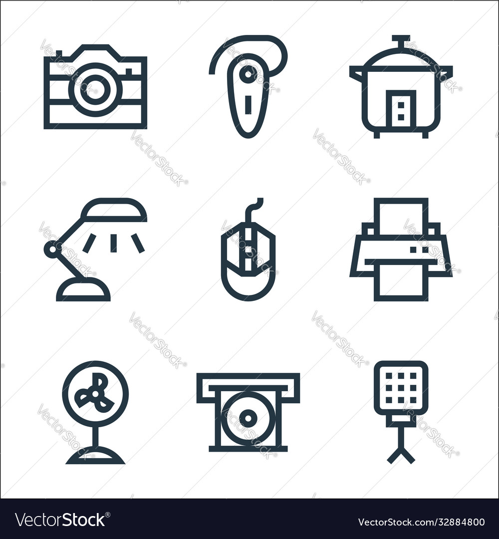 Electronics line icons linear set quality line Vector Image
