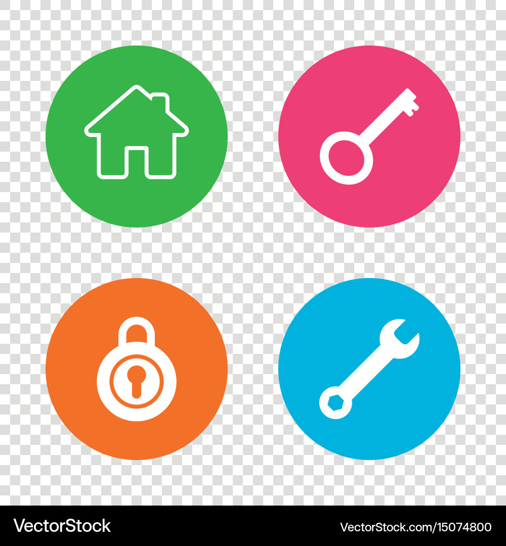 Home key icon wrench service tool symbol Vector Image