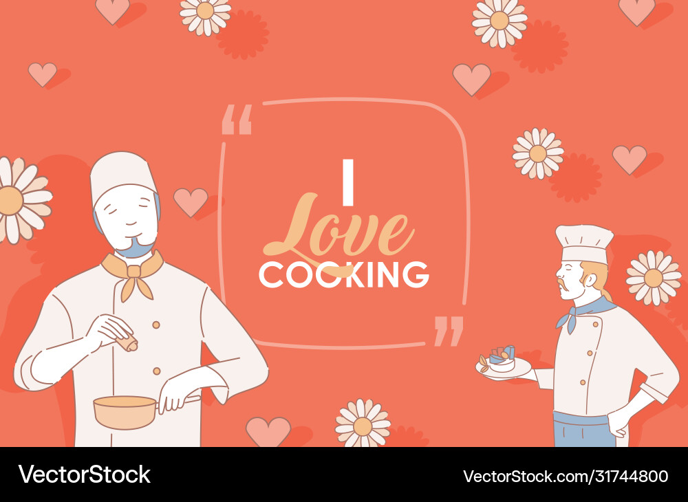 I love cooking banner design Royalty Free Vector Image