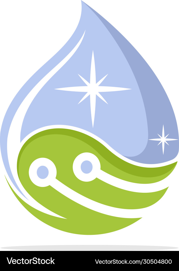 Icons with green technology concept clean Vector Image