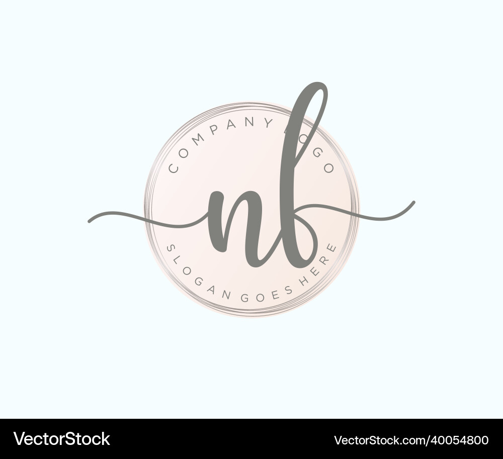 Initial nf feminine logo usable for nature salon Vector Image