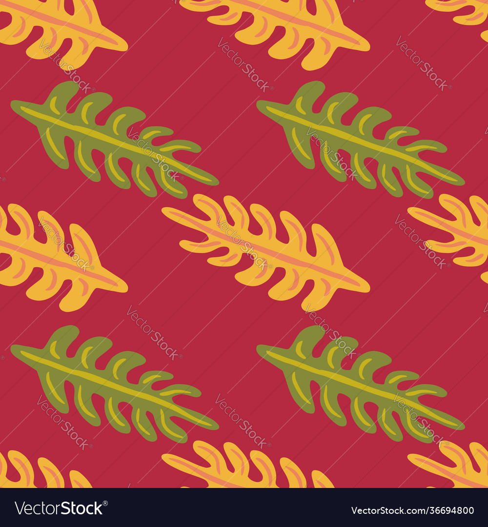 Nature botanic seamless pattern with orange and Vector Image