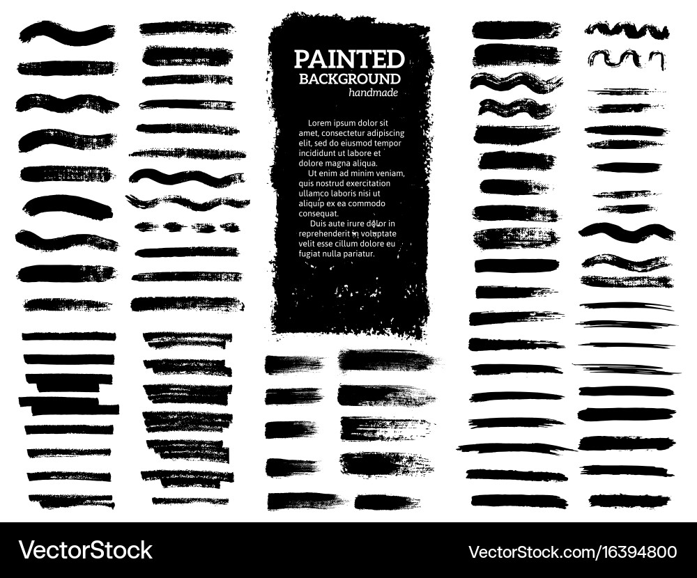 Painted grunge stripes set Royalty Free Vector Image