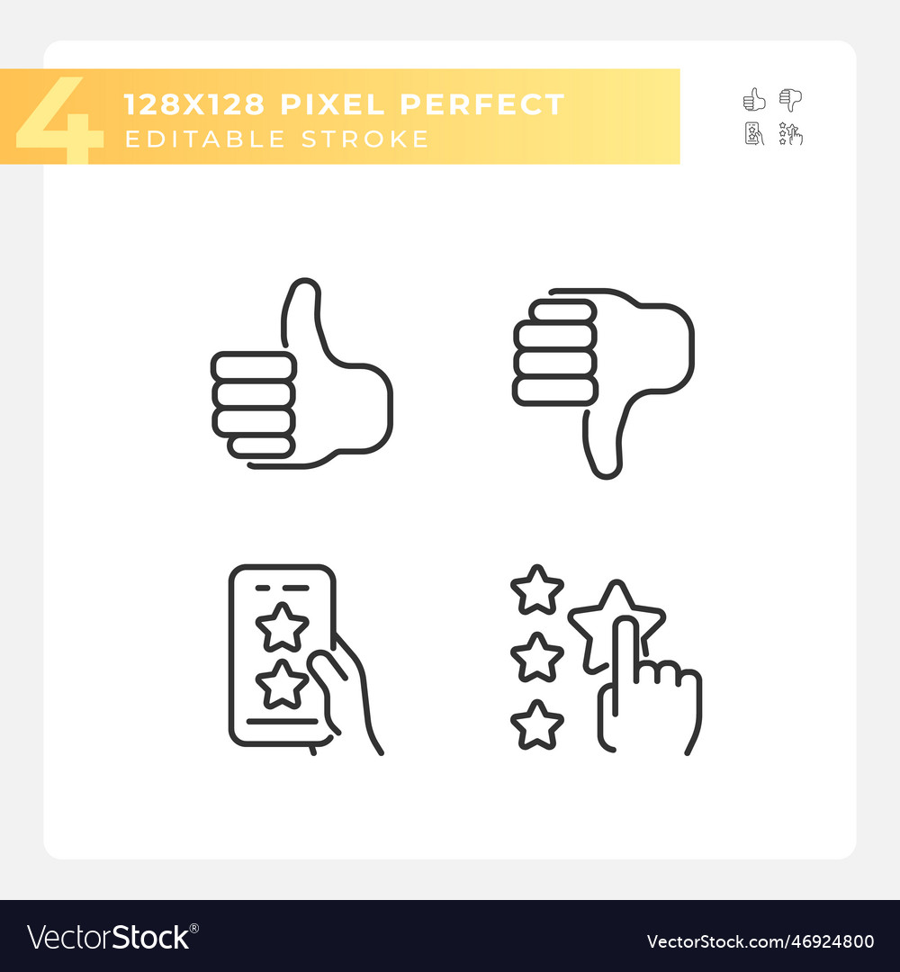 Rating of customer service pixel perfect linear Vector Image Rating of customer service pixel perfect linear Vector Image