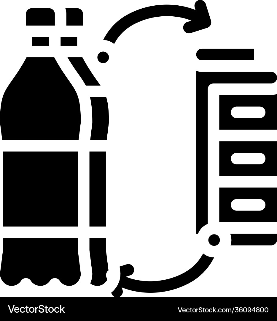 Recycling and reuse glyph icon Royalty Free Vector Image