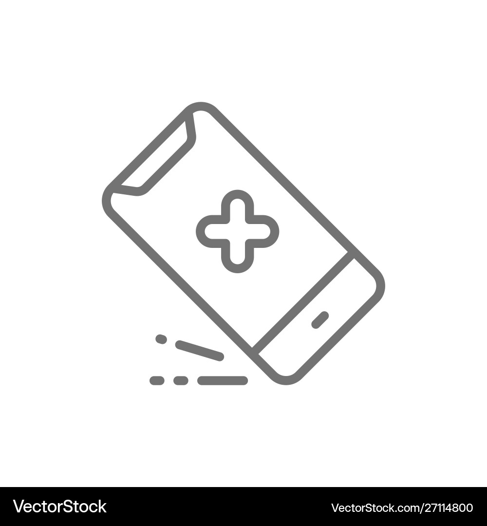 Smartphone drop phone crash drop test line icon Vector Image