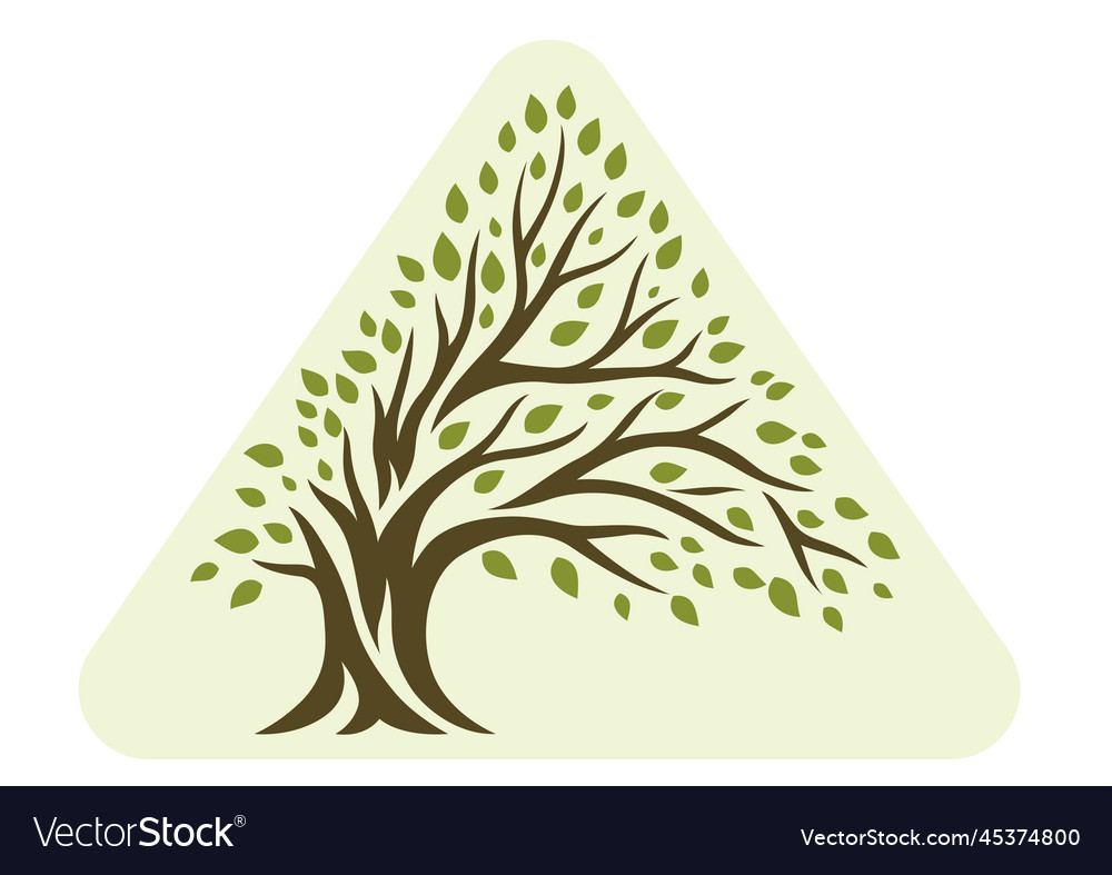 Spring or summer tree with green leaves natural Vector Image