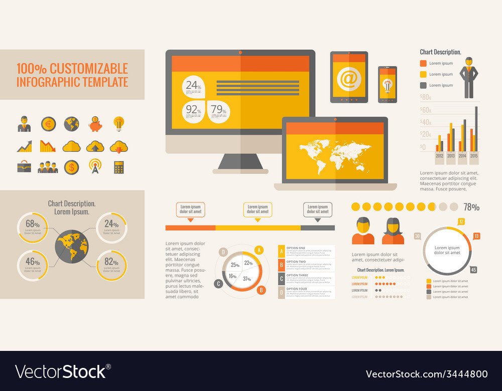 Technology infographic elements Royalty Free Vector Image