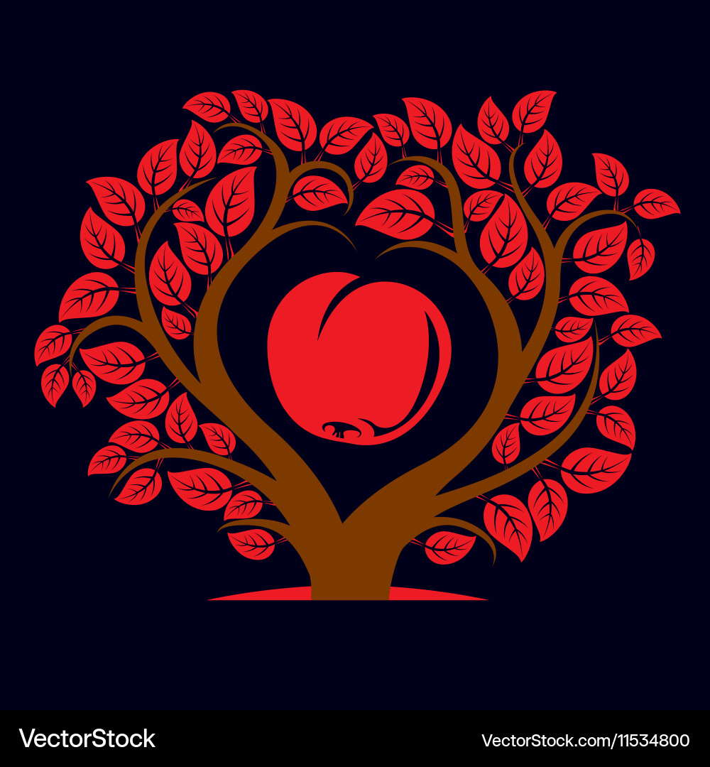 Tree with branches in the shape of heart Vector Image
