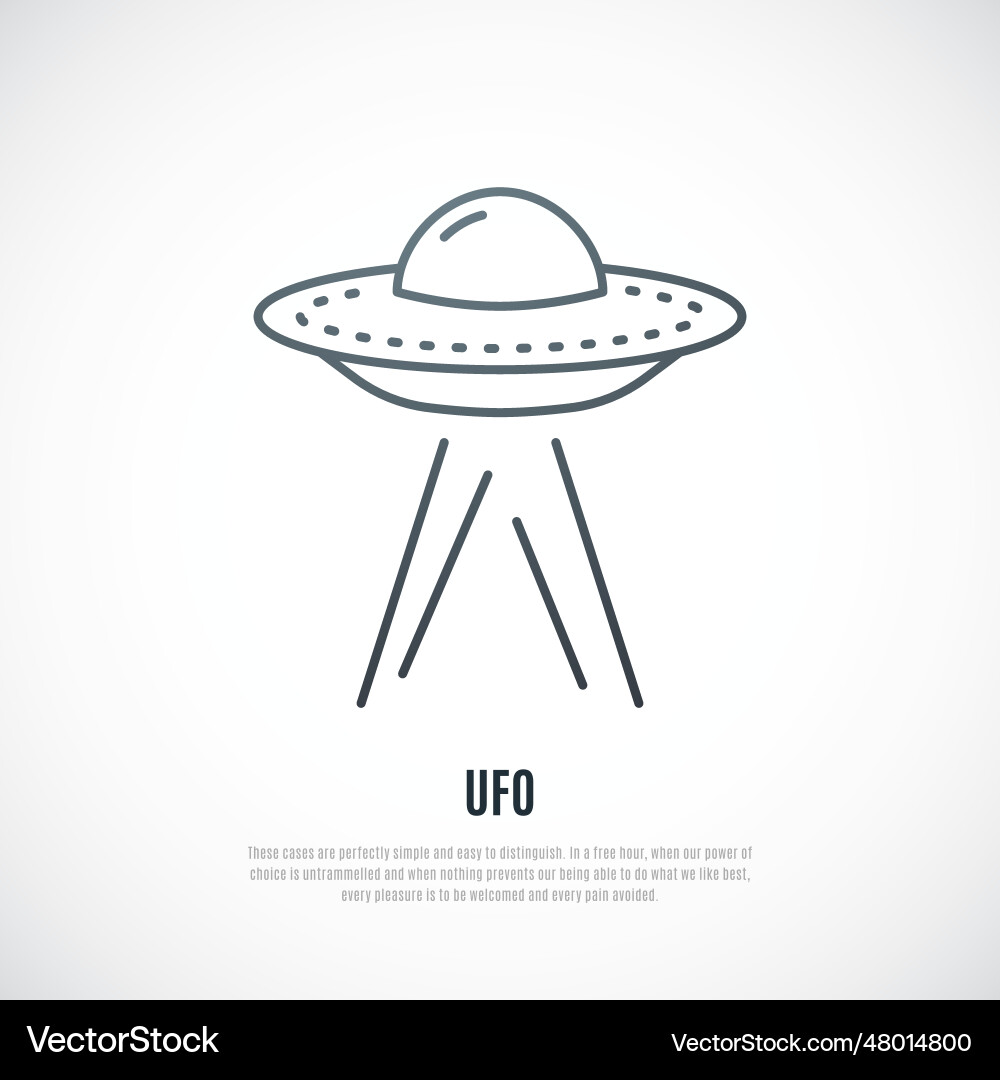 Ufo icon in line style isolated on white Vector Image