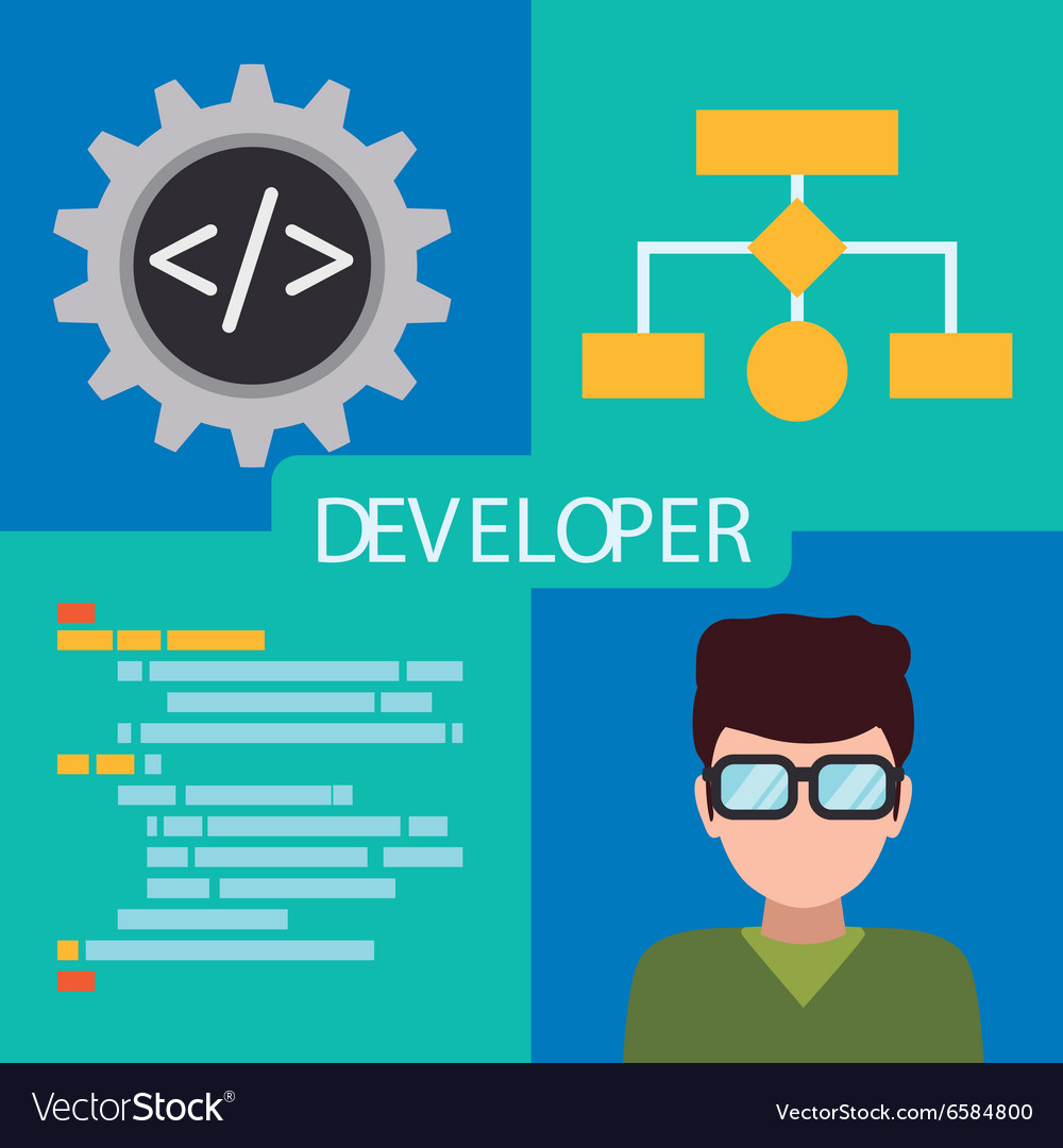 Web developer design Royalty Free Vector Image