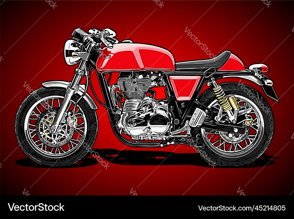 Cafe racer bike side view template Royalty Free Vector Image