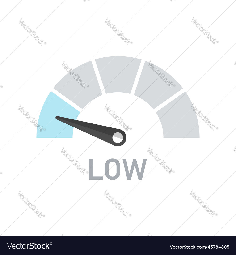 Customer satisfaction low meter icon in flat Vector Image Customer satisfaction low meter icon in flat Vector Image