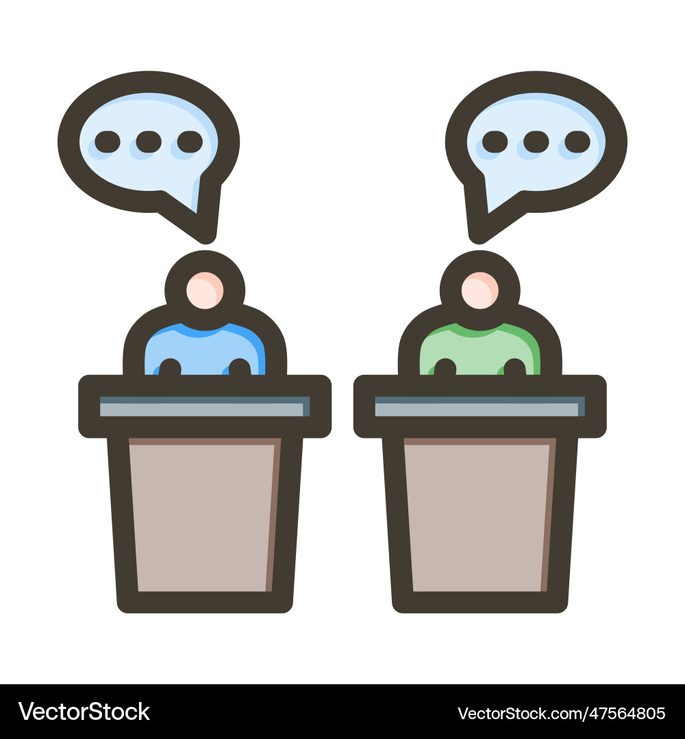Debate thick line filled colors for personal Vector Image