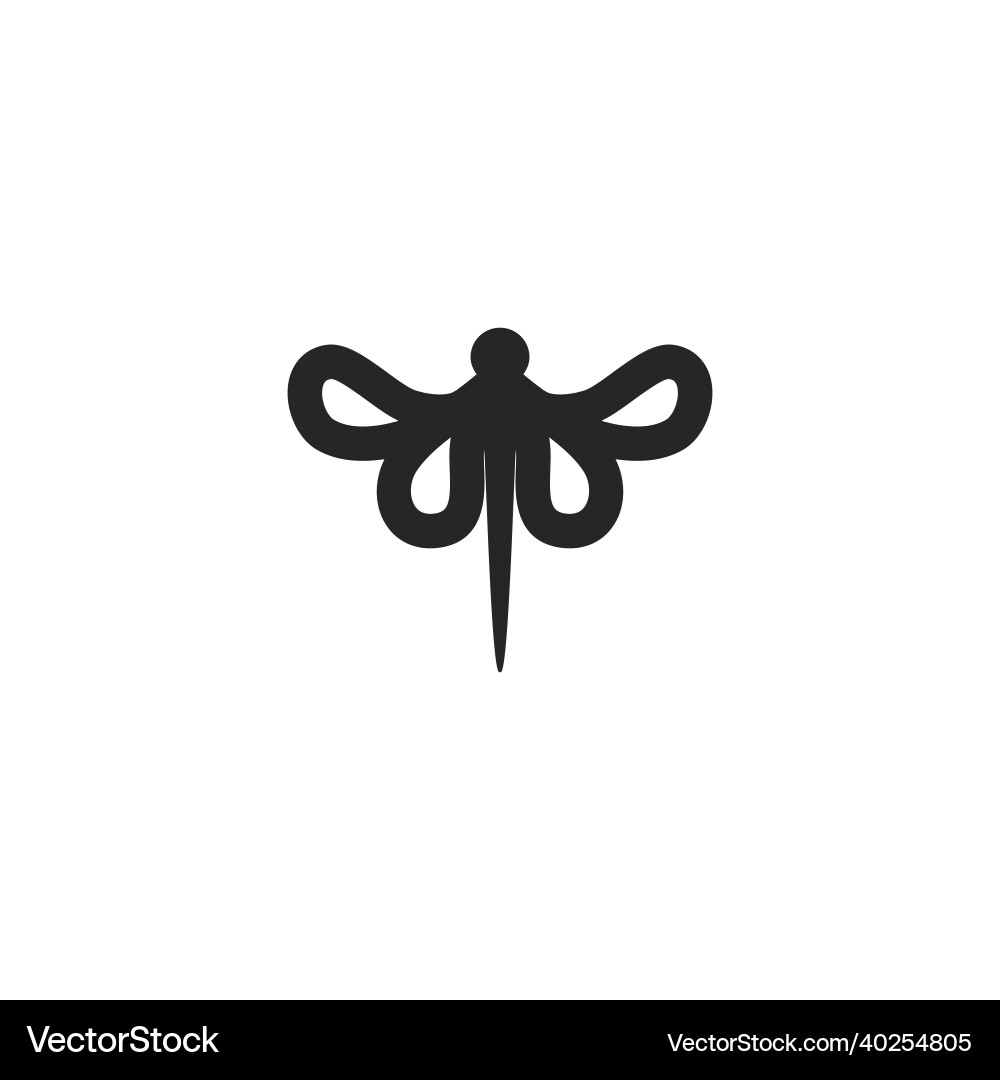 Dragonfly flat icon simple style insect animal Vector Image